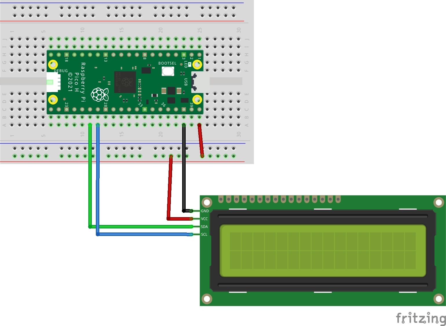 Raspberry Pi Picoに接続したLCDディスプレイに文字列を表示(MicroPython)【その1】 - 電子工作 ～ 50歳の手習い
