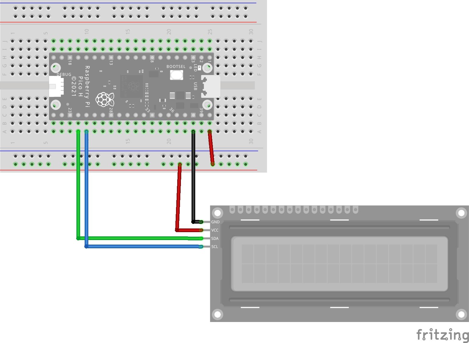 Raspberry Pi Picoに接続したLCDディスプレイに文字列を表示(MicroPython)【LCD1602クラス公開】 - 電子工作 ～ 50歳の手習い
